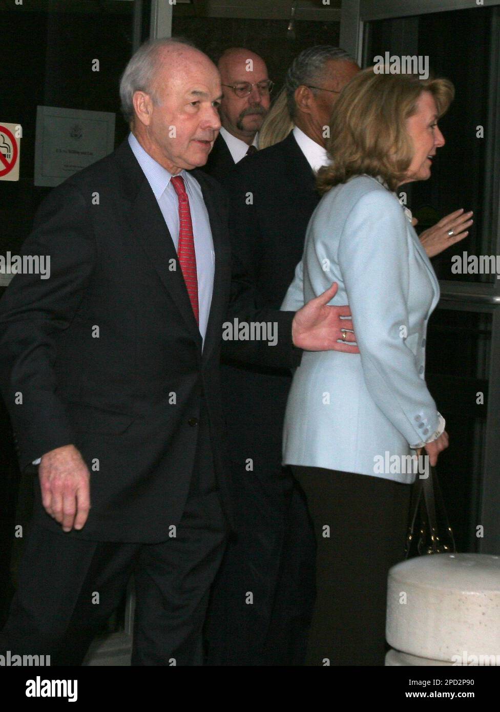 Enron founder Kenneth Lay and his wife Linda leave the courthouse after ...