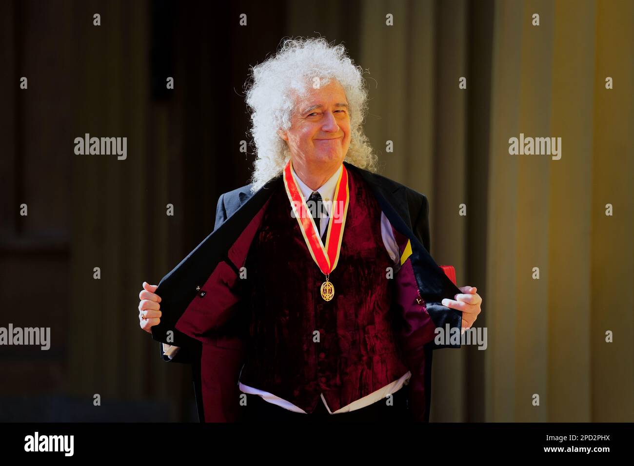 Sir Brian May after being made a Knight Bachelor by King Charles III ...