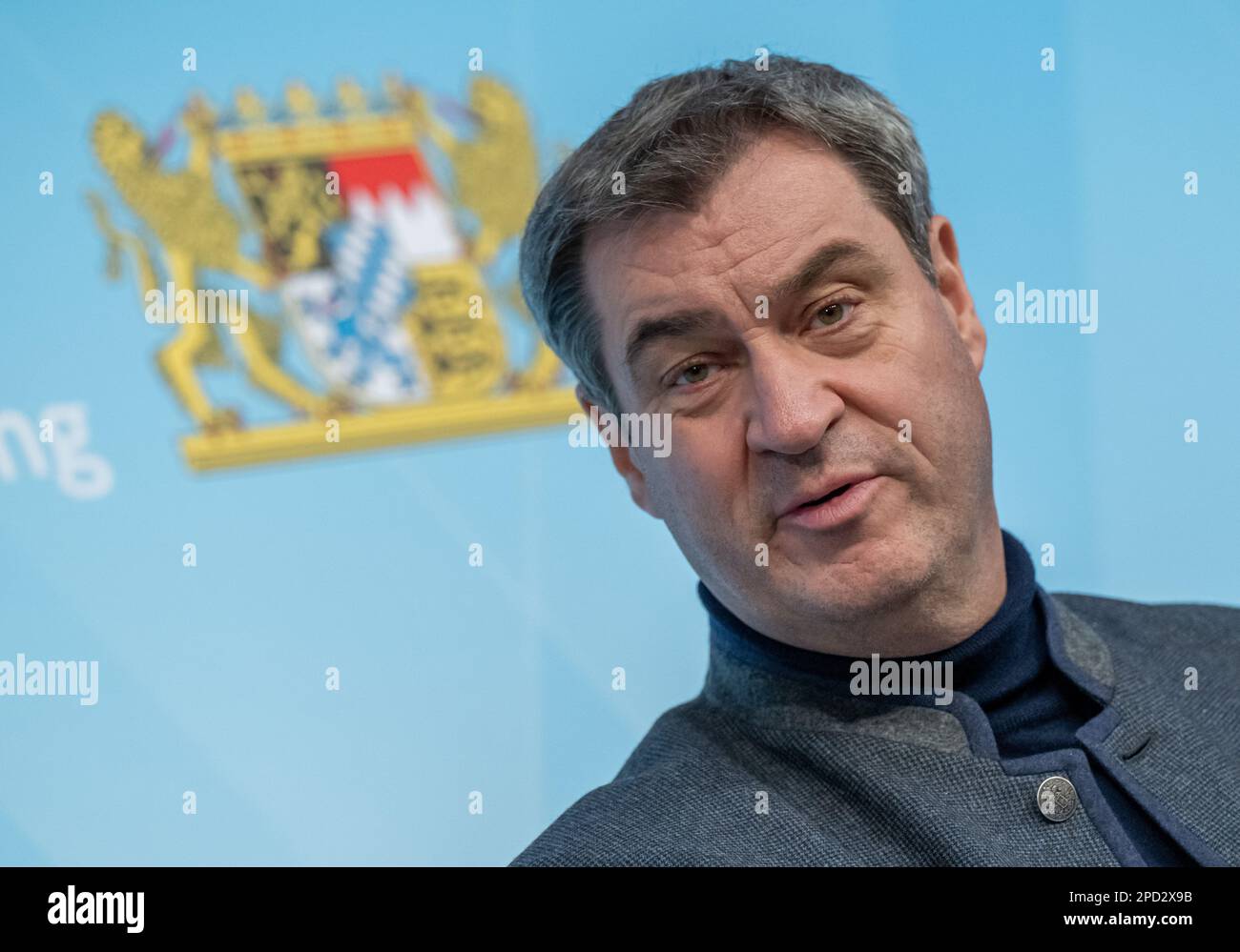 Munich, Germany. 14th Mar, 2023. Markus Söder (CSU), Prime Minister of ...