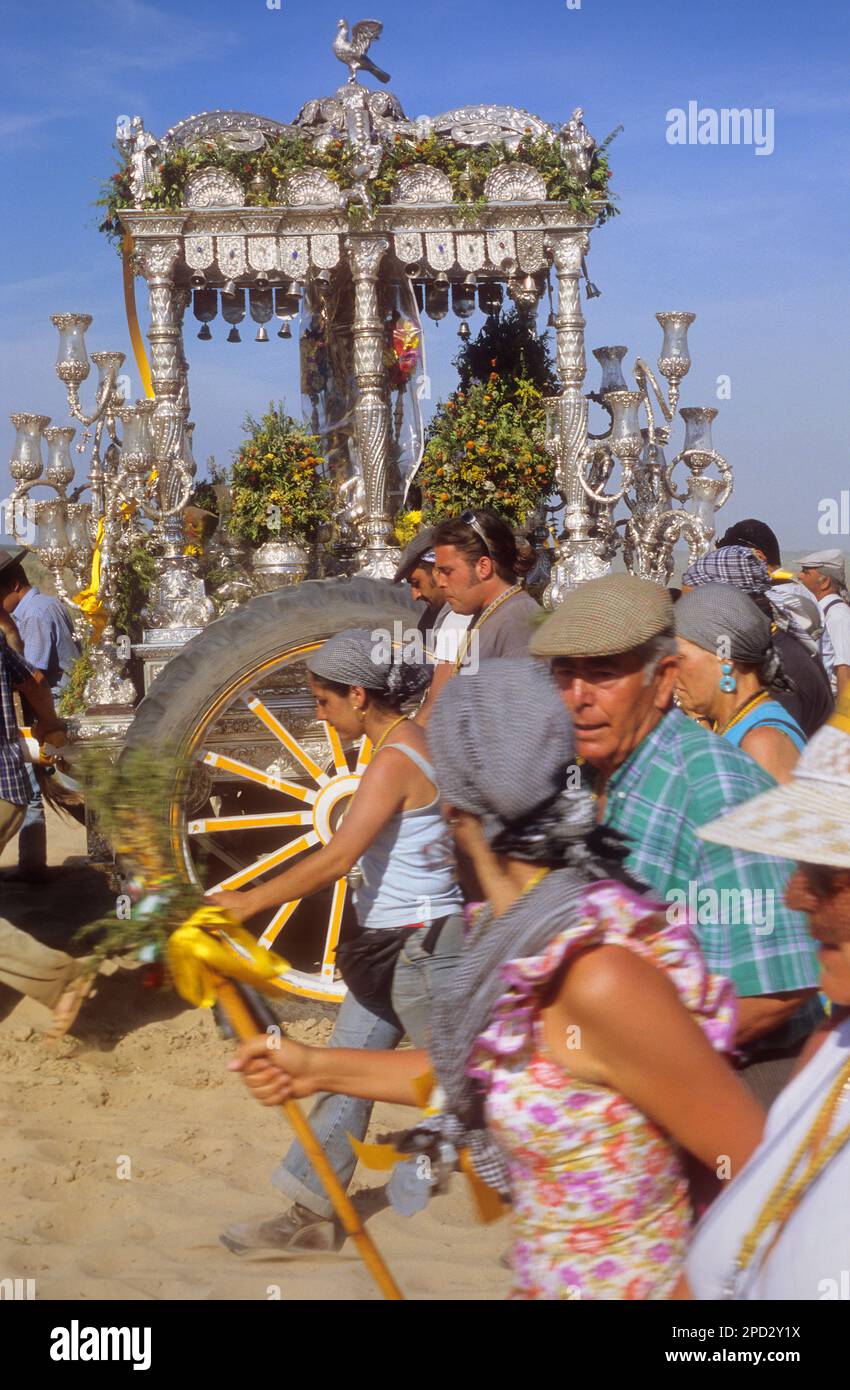 Pilgrims near Rocio village,Romeria del Rocio, pilgrims on their way ...