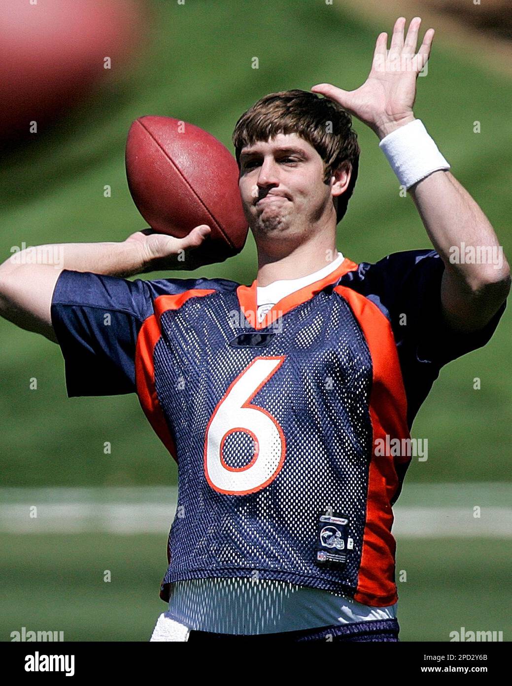 The Denver Broncos top draft pick QB Jay Cutler throws passes at ...