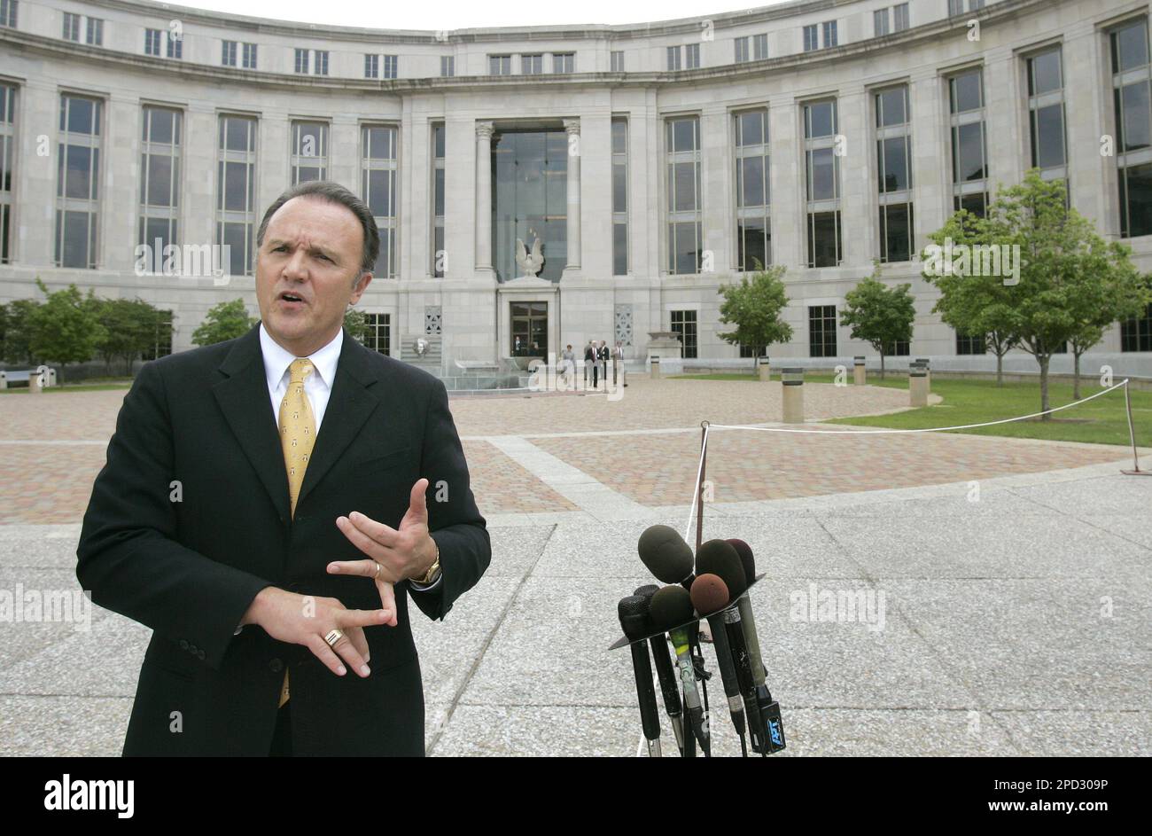 Former HealthSouth CEO Richard Scrushy talks with the media after ...