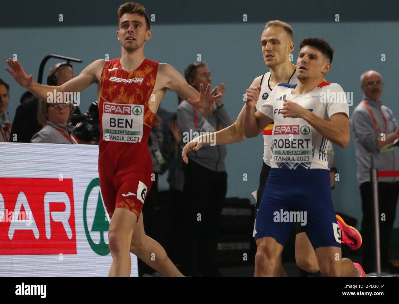Eliott CRESTAN of Belgium , Adri‡n BEN of Spain and Benjamin ROBERT of ...