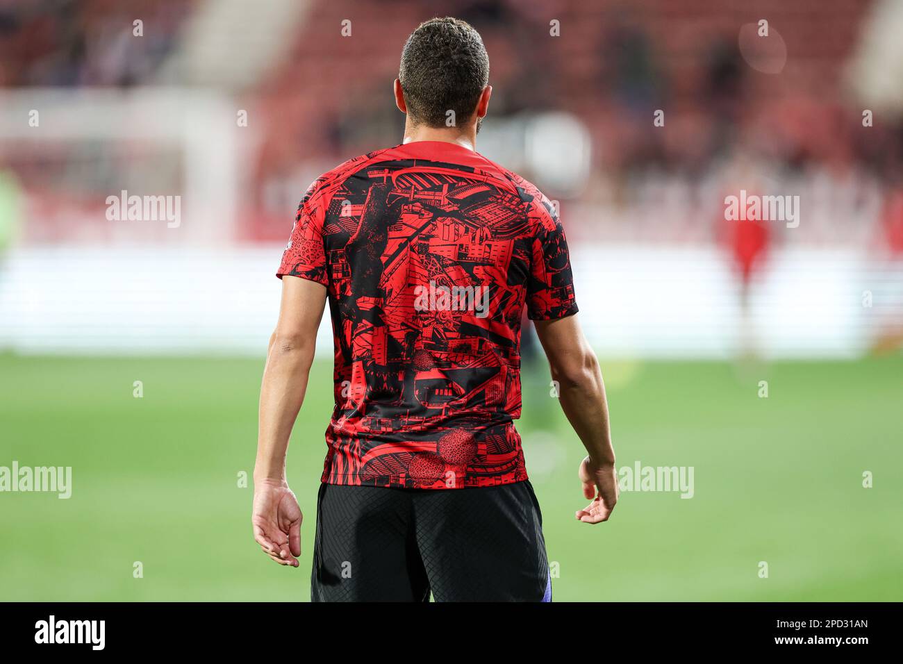 training jersey details during the La Liga Santander match between ...