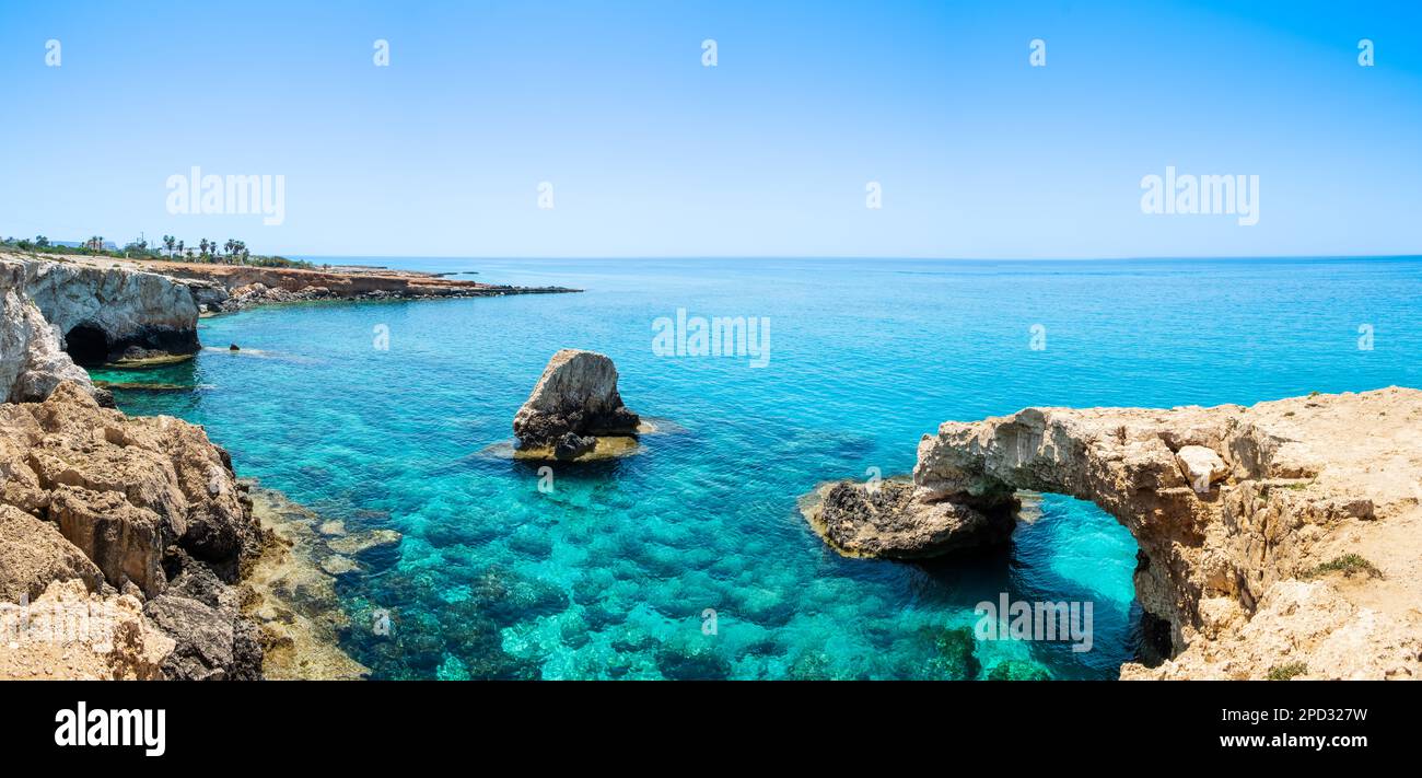 Love bridge near Ayia Napa in Cyprus. Natural rock arch formation known ...