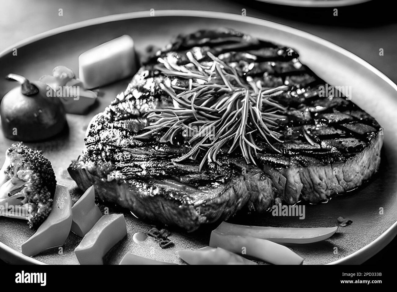 Beef steak illustration Black and White Stock Photos & Images - Alamy