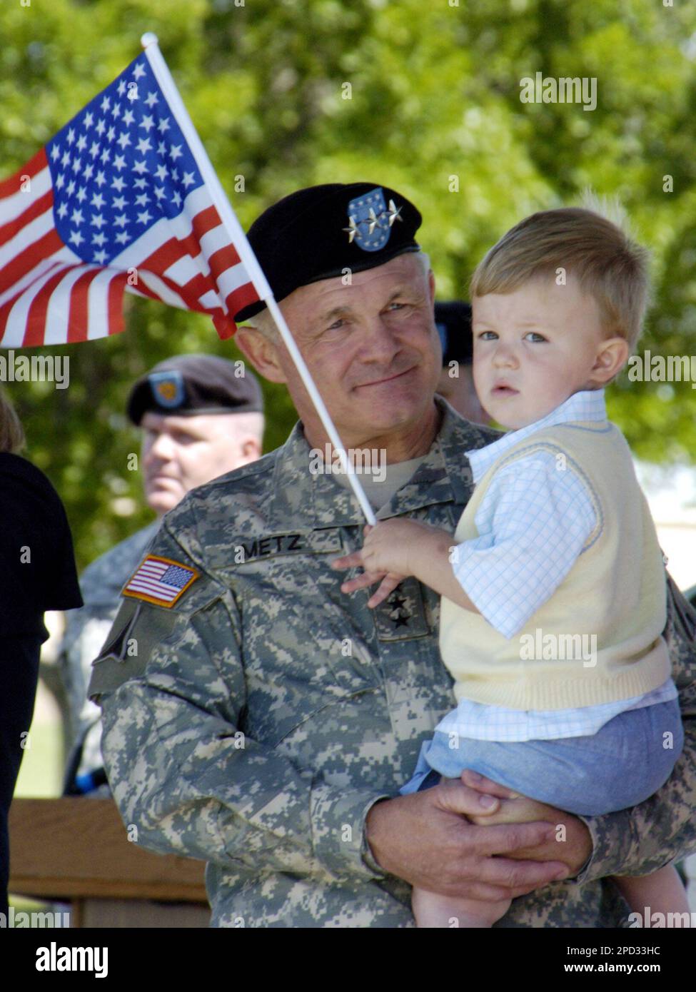 Lt. Gen.Thomas Metz, commanding general III Corps and Fort Hood, holds ...