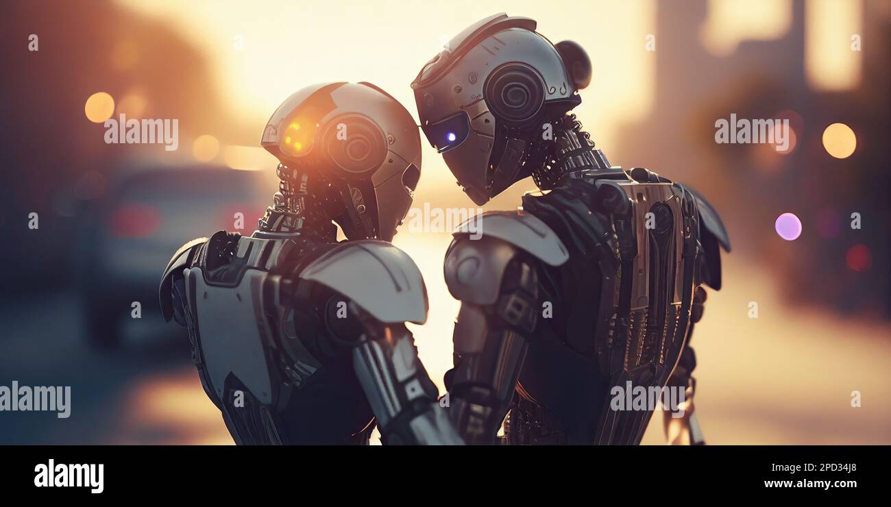 Futuristic cityscape robots hi-res stock photography and images - Alamy