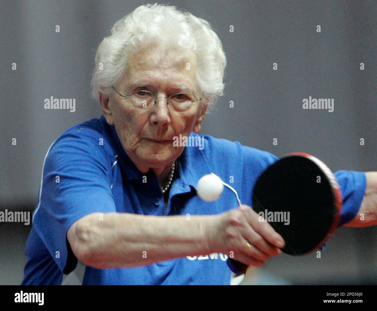 85 year old Inge Brigitte Herrmann from Pretz near Kiel, northern ...