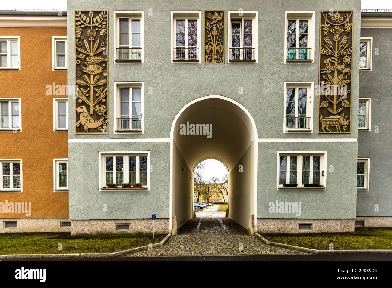 Residential complex III Eisenhüttenstadt. Residential building with ...