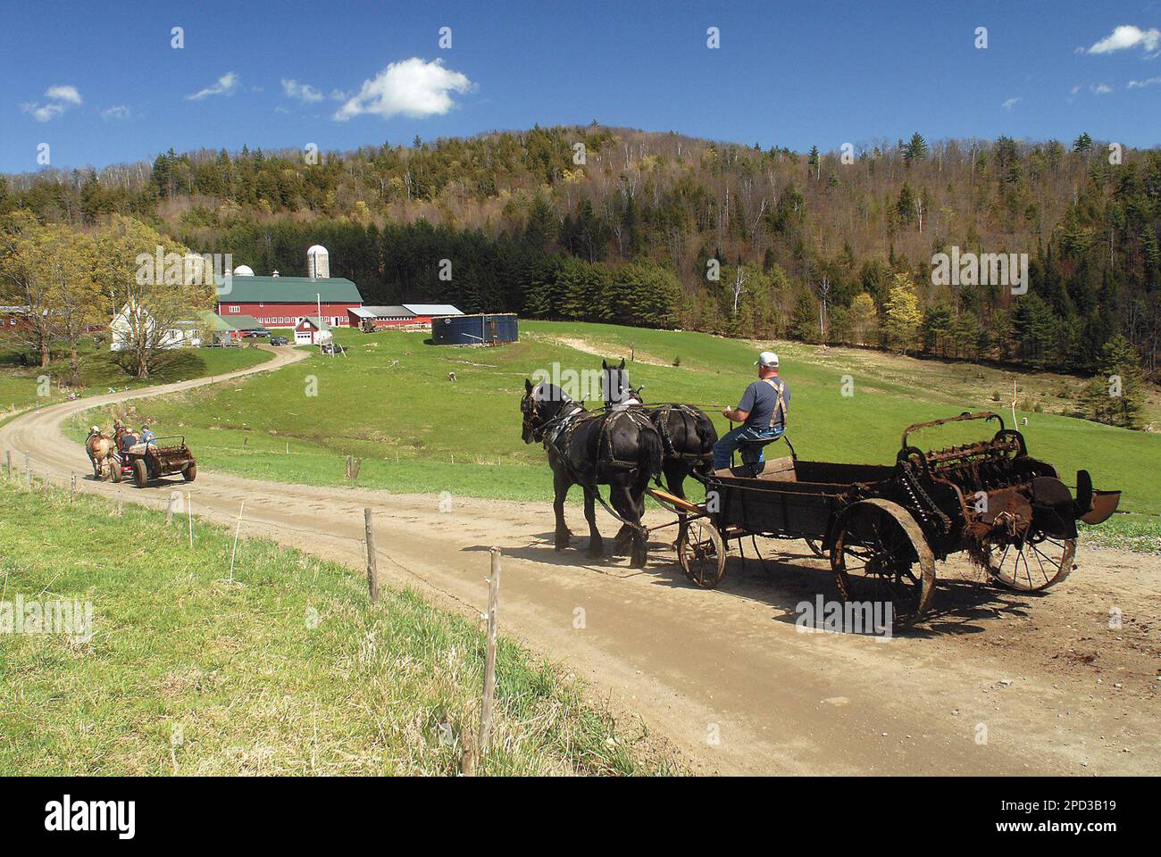 Bill Butler and his sons drive their teams of draft horse back to the ...