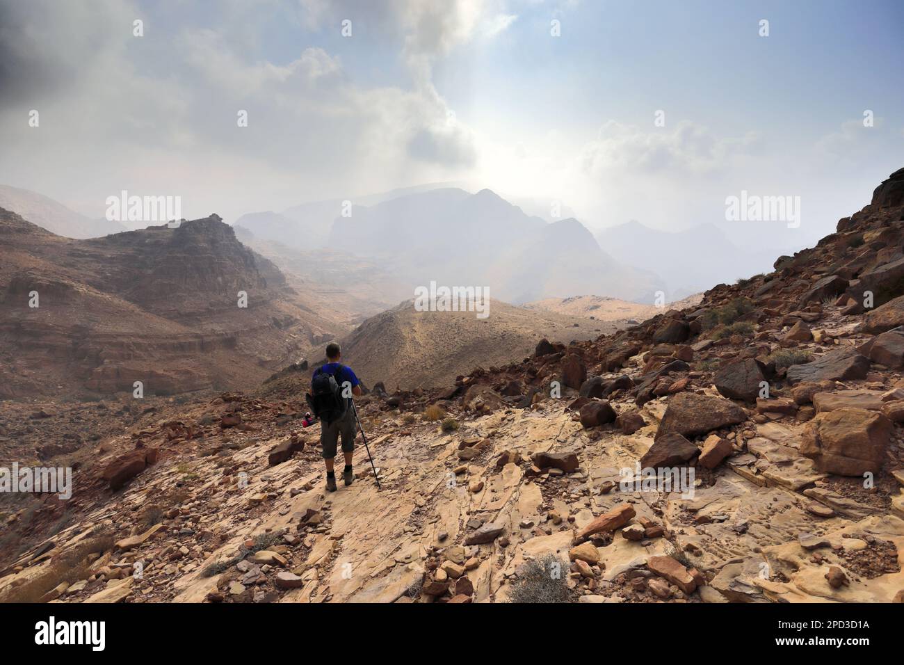 Walkers on Naqib Shadyed at the top of Naqad Gulley, Jabal Fied, Al ...