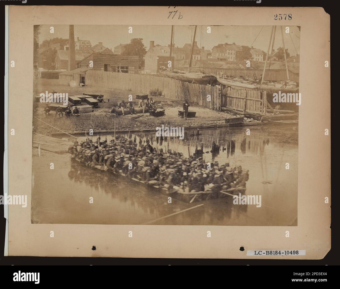 Military construction in northern Virginia: raft of blanket boats ...