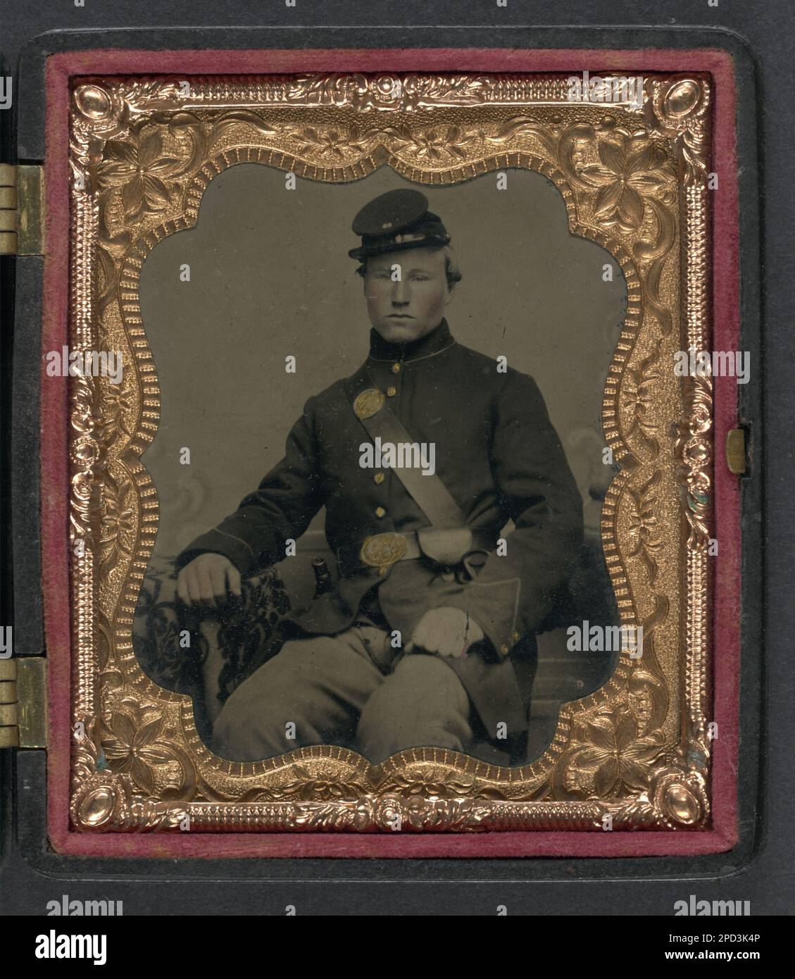 Unidentified soldier in Union uniform and 28th Regiment forage cap with ...