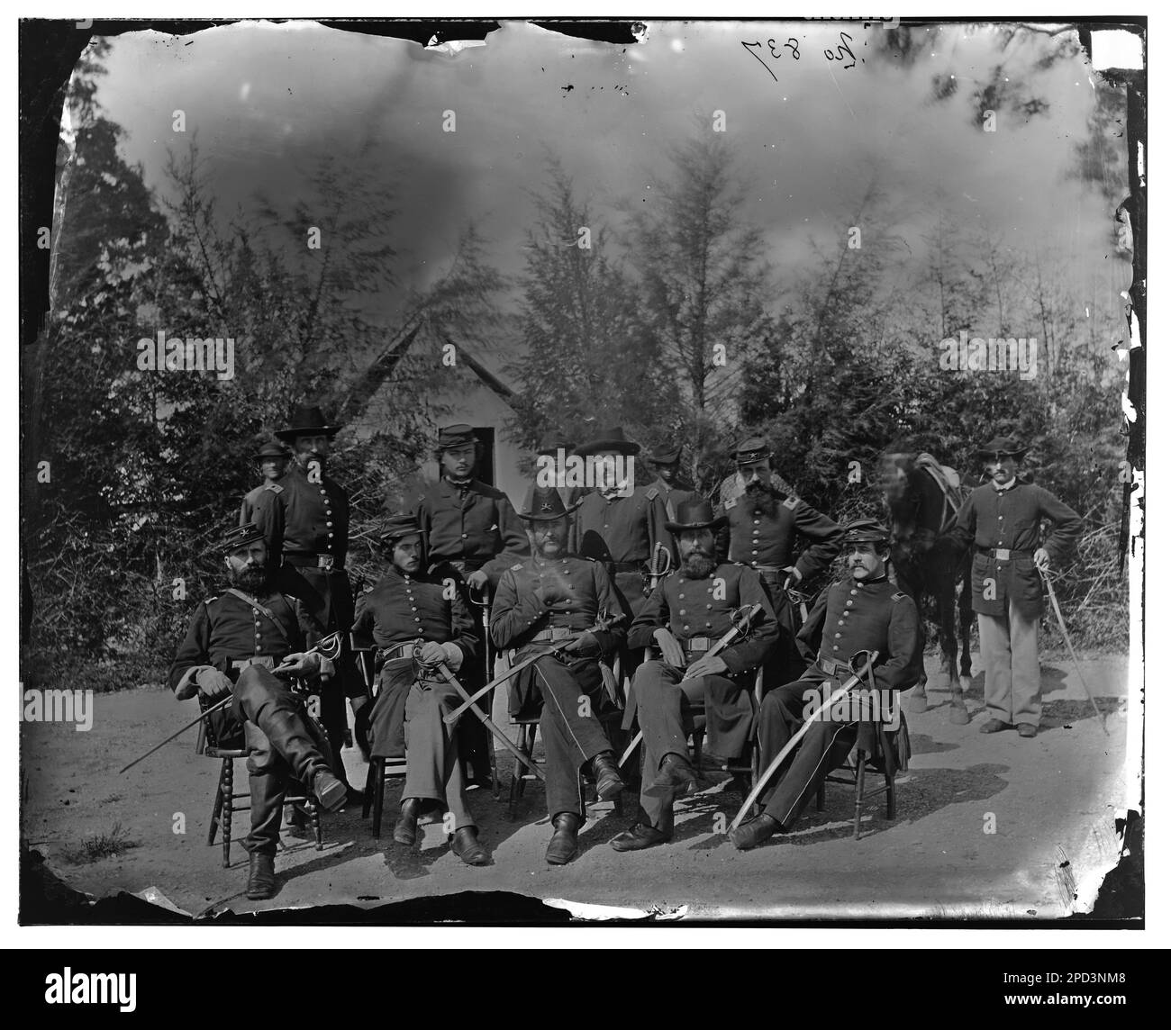 District of Columbia. General William Gamble and staff at Camp Stoneman ...