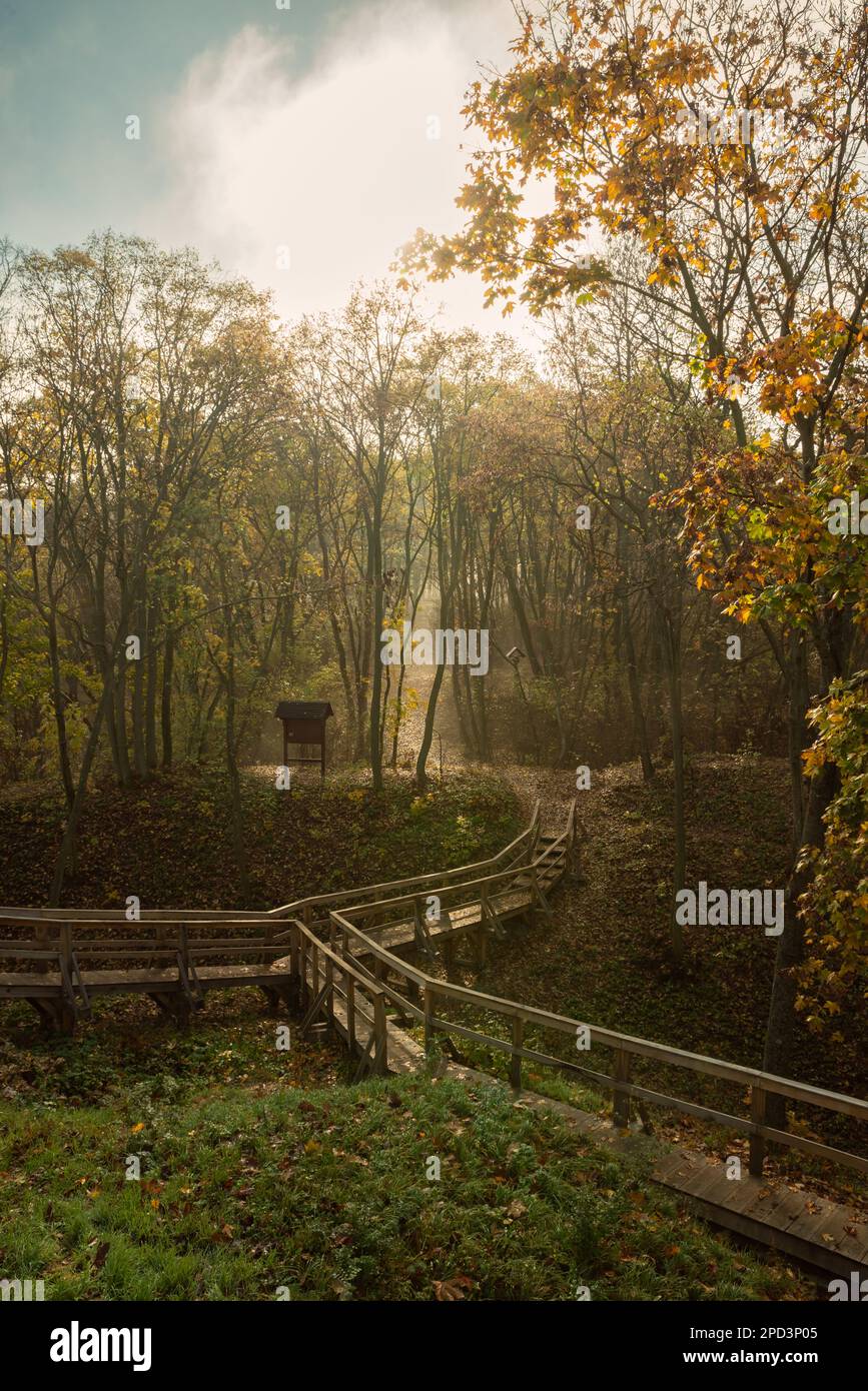 Ancient castle ruins near by lake Balaton in Hungary. The name is ...