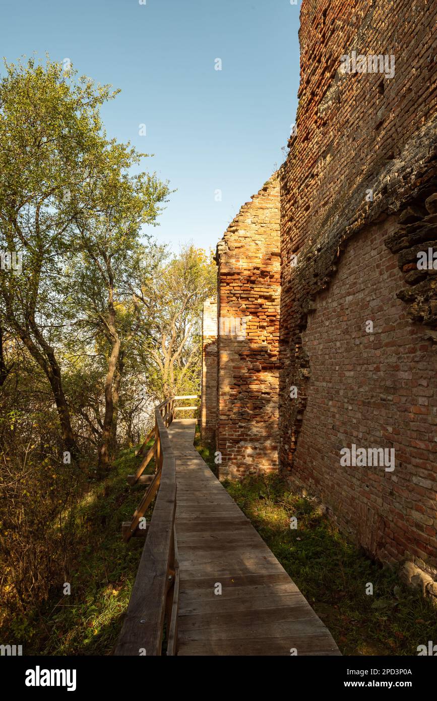 Ancient castle ruins near by lake Balaton in Hungary. The name is ...