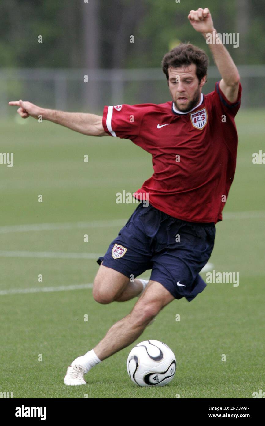 United States national soccer player Ben Olsen controls the ball during ...