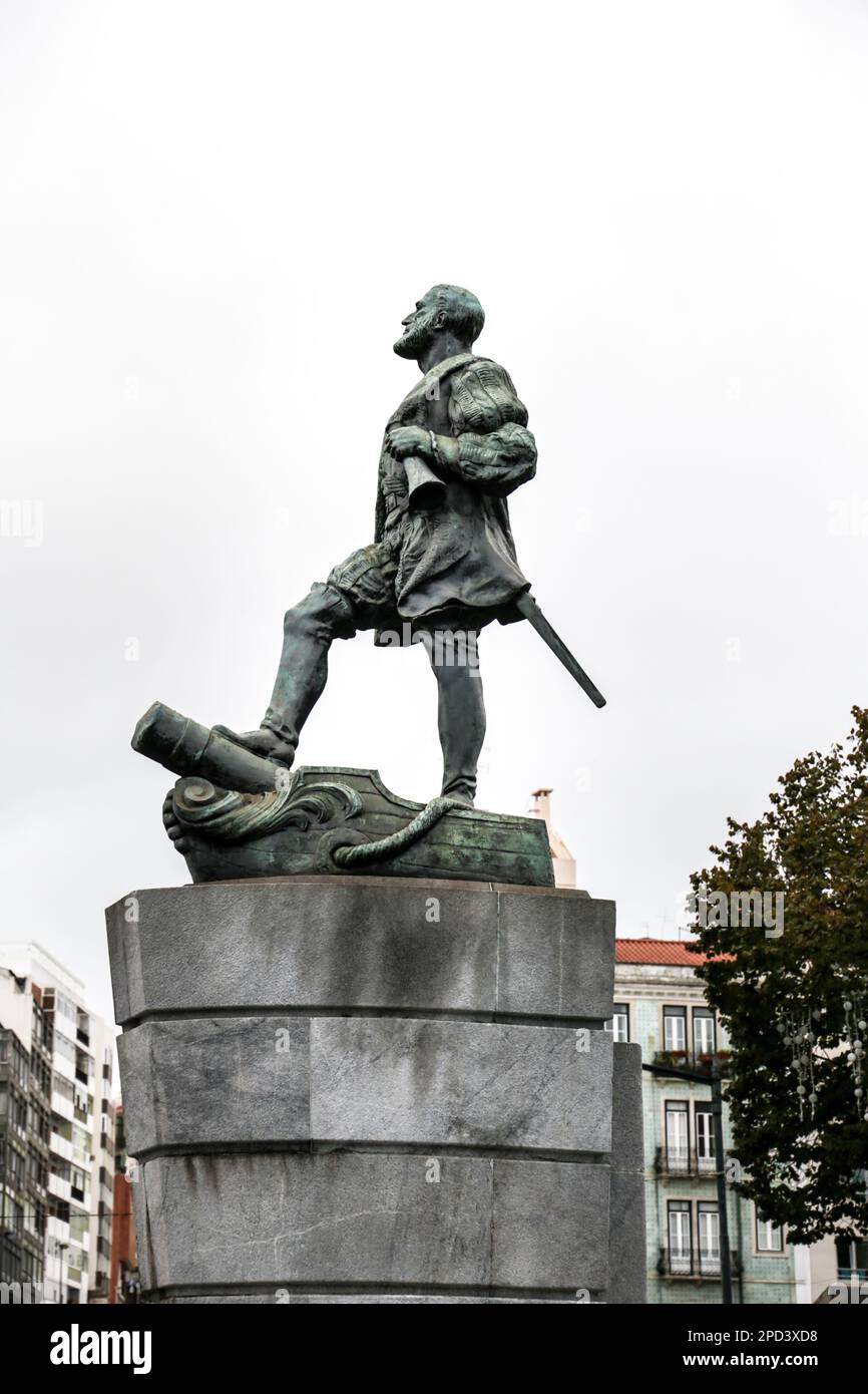 Lisbon, Portugal- October 21, 2022: Ferdinand Magellan statue on ...