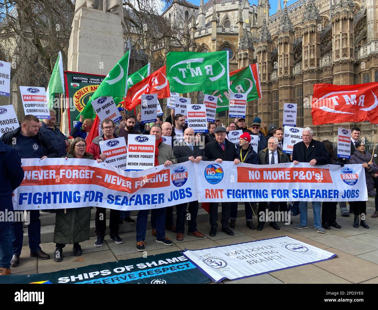 Mick Lynch (centre), general secretary of the Rail, Maritime and ...