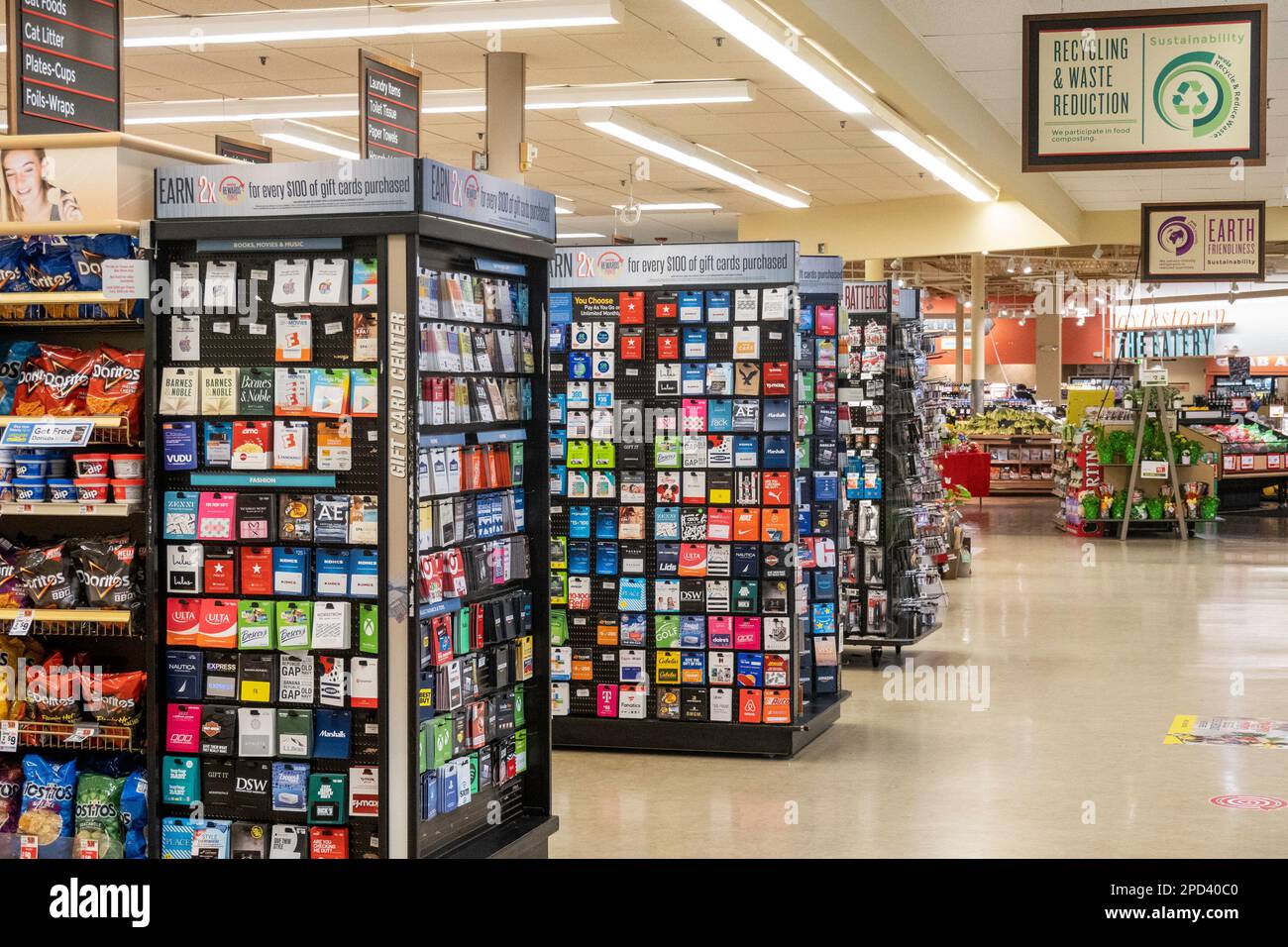 A gift card end aisle display at Weis supermarket in Bucks County, 2023 ...