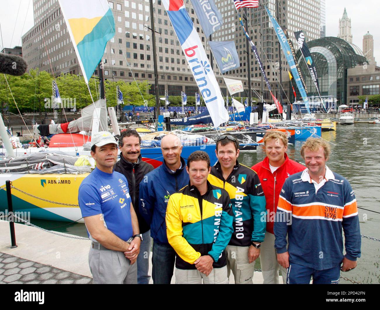 Volvo Ocean Race skippers from left, Torben Grael of the Brazilian ...