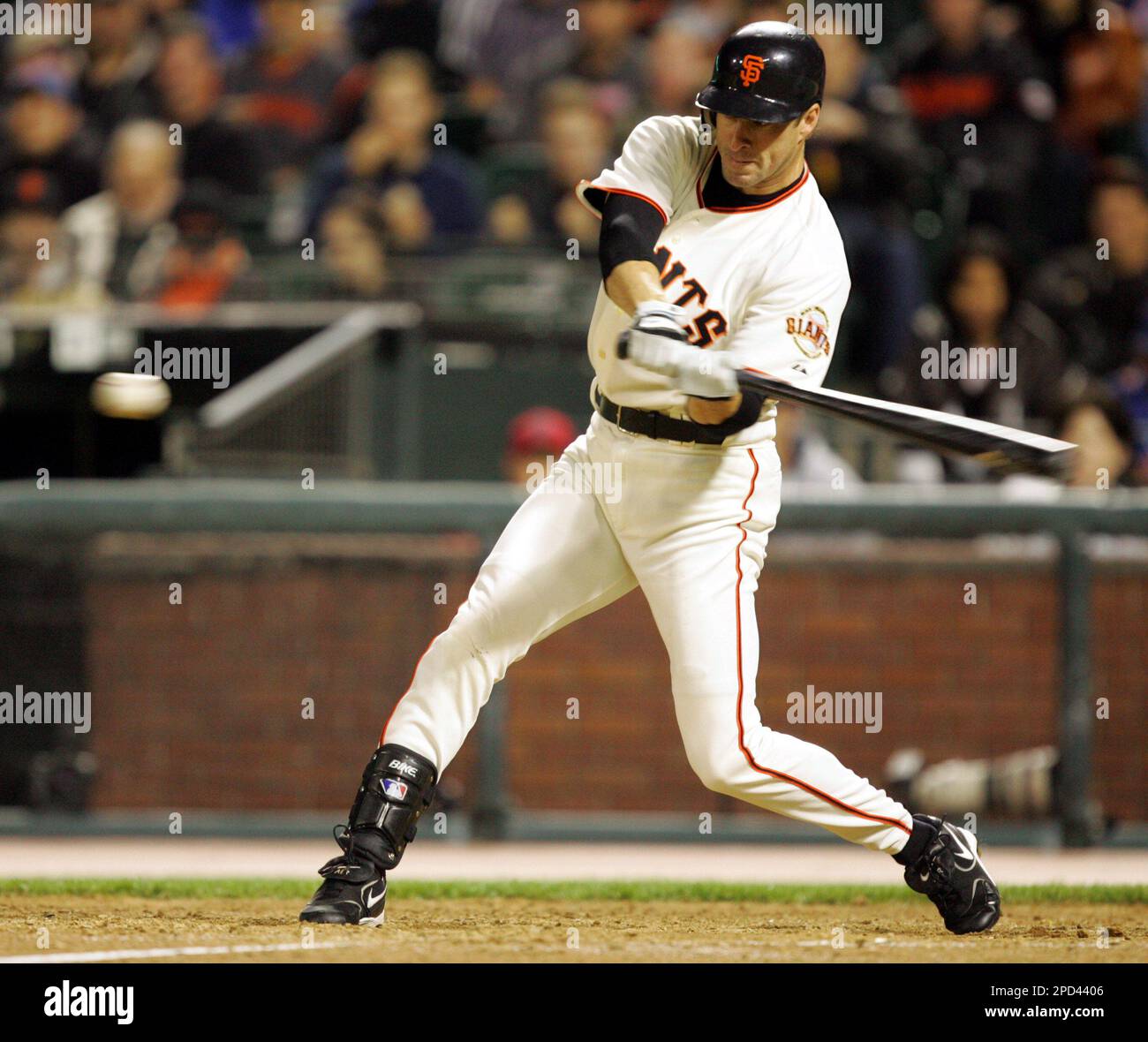 San Francisco Giants Steve Finley hits a triple in the sixth inning ...