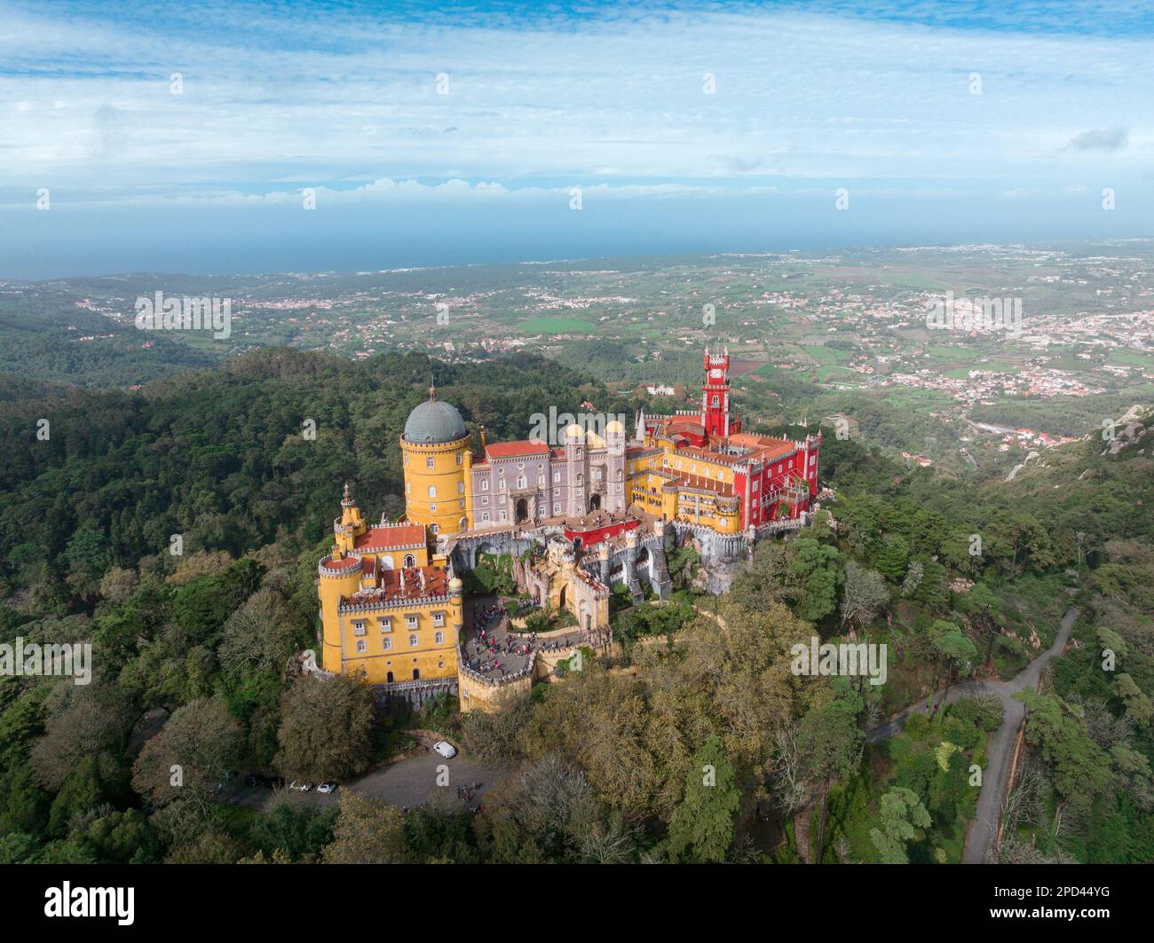 Palace of Pena in Sintra. Lisbon, Portugal. Part of cultural site of ...
