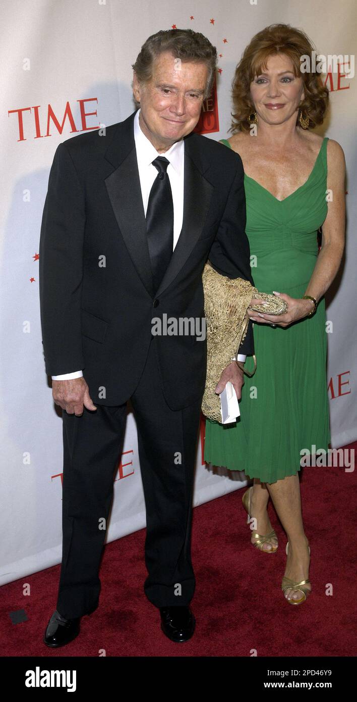 Talk show host Regis Philbin and his wife Joy arrive at a dinner to ...