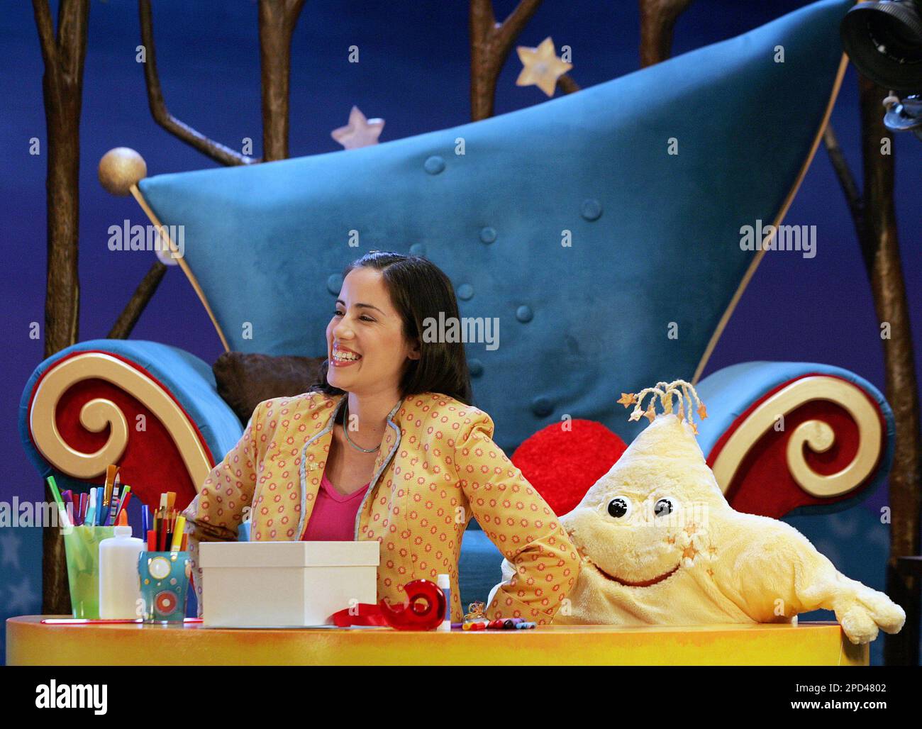 Melanie Martinez, who plays Melanie the baby sitter, laughs during ...