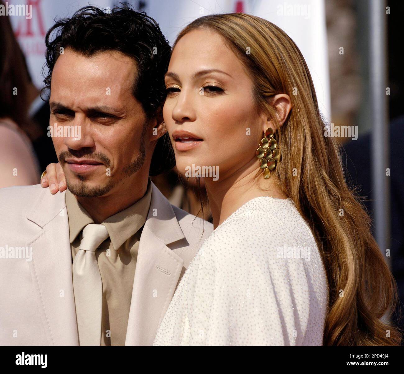 Marc Anthony, left, and his wife, Jennifer Lopez, arrive for the 2006 National Council of La ...