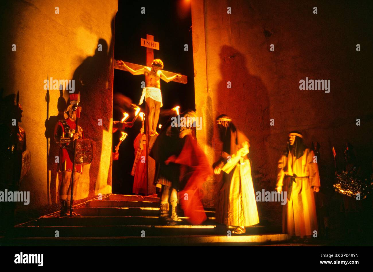 jesus christ crucified. Dance of Death. Holy Week procession. Verges ...