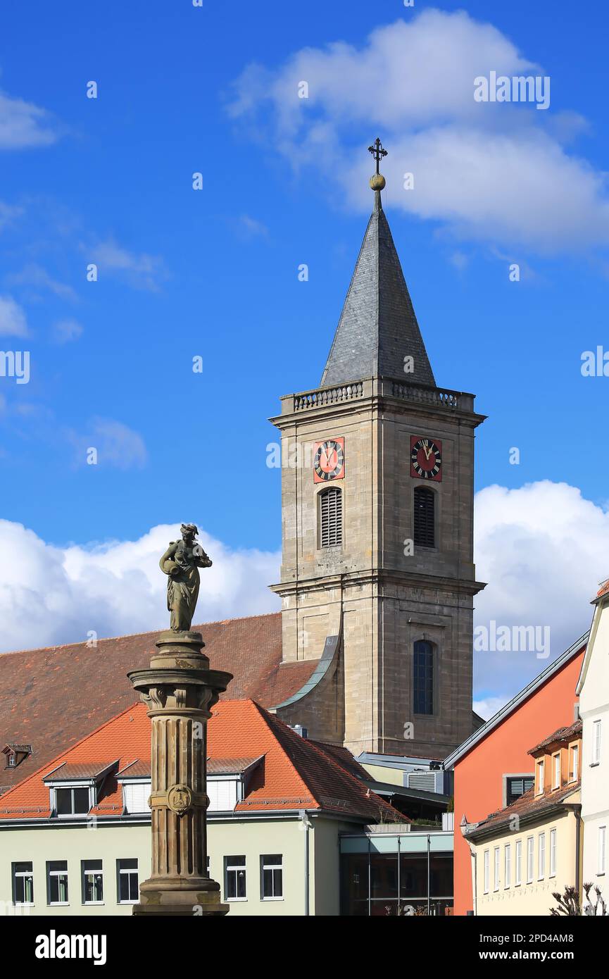 The Historical Old Town Of Bad Neustadt An Der Saale With A View Of The ...