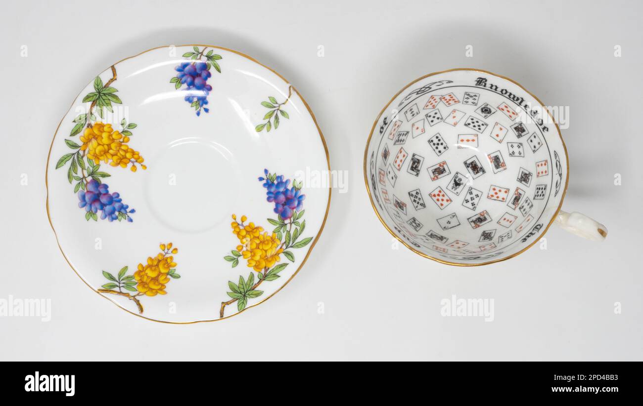 Aynsley Cup of Knowledge teacup and saucer Stock Photo - Alamy