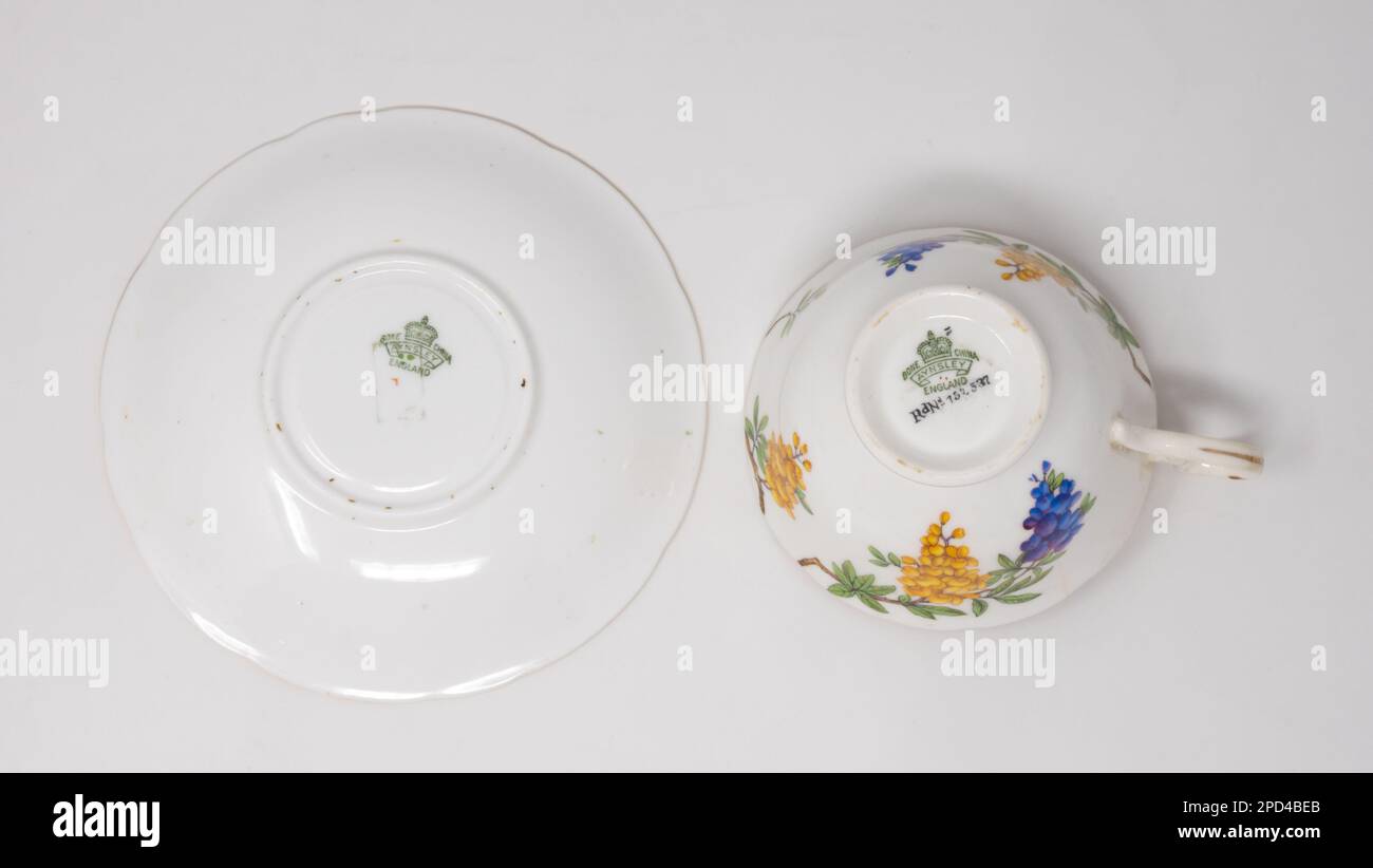 Aynsley Cup of Knowledge teacup and saucer Stock Photo - Alamy