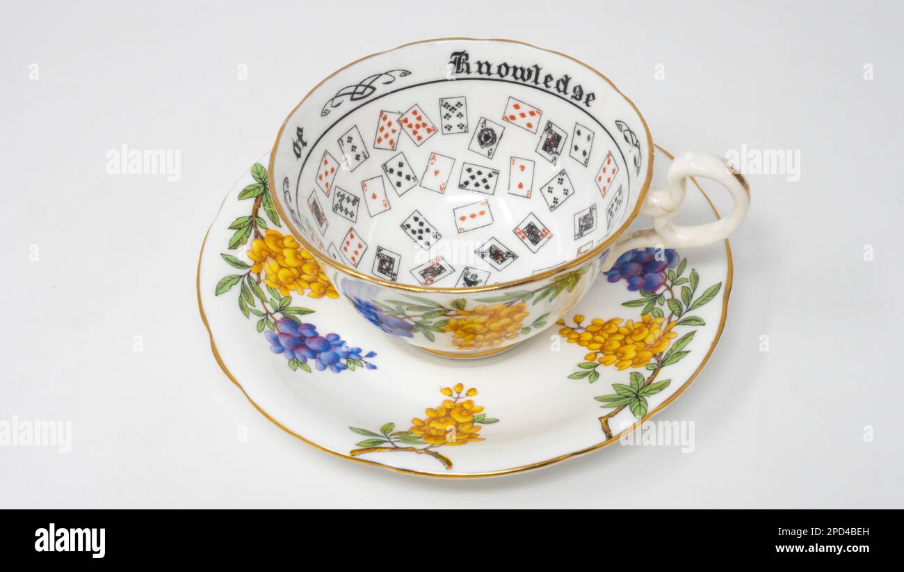 Aynsley Cup of Knowledge teacup and saucer Stock Photo - Alamy