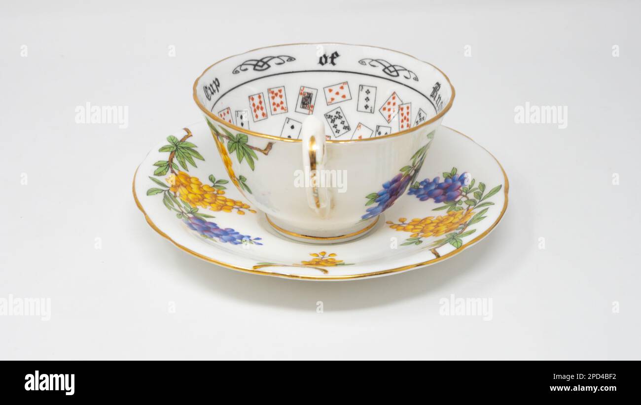 Aynsley Cup of Knowledge teacup and saucer Stock Photo - Alamy