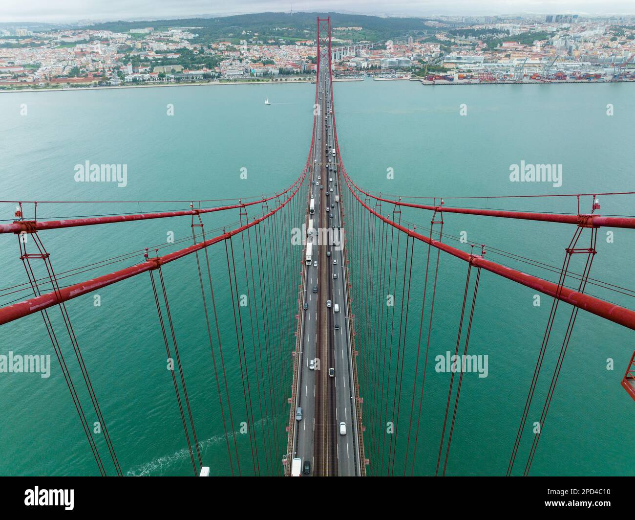 The 25 April bridge (Ponte 25 de Abril) located in Lisbon, Portugal ...