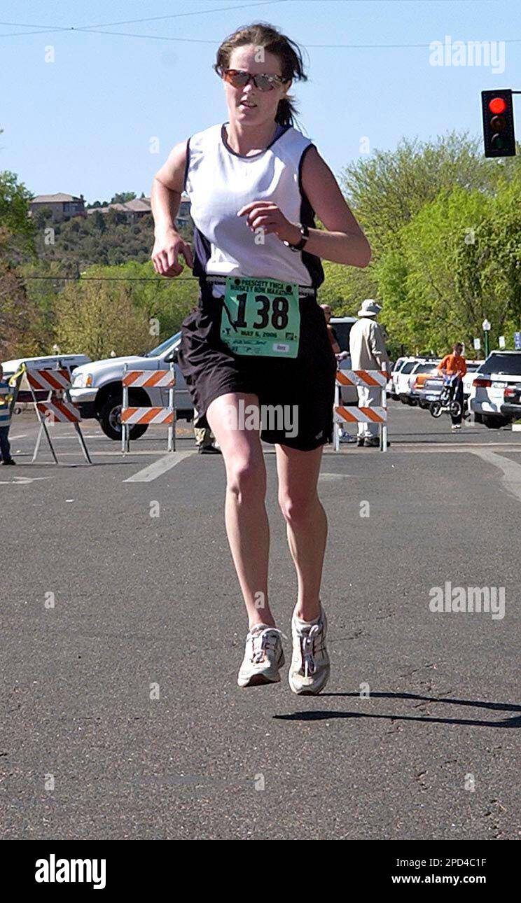 Amy Hobson, of Prescott, hits the home stretch to become the first ...