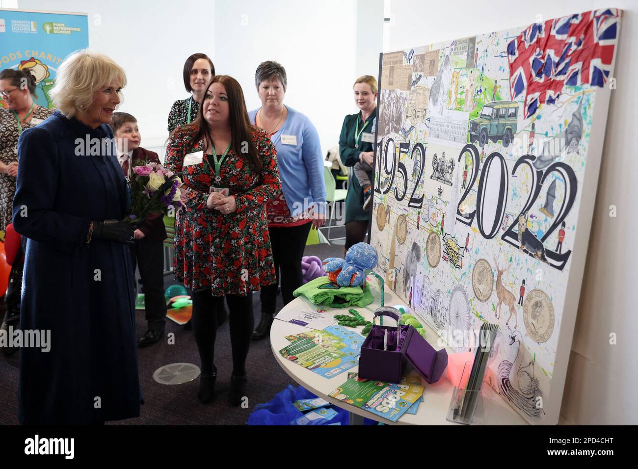 The Queen Consort during a visit to the Southwater One library in ...