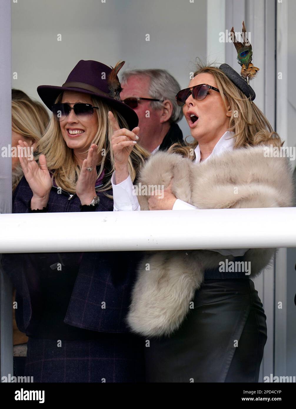 Carol Vorderman (right) in the stands watching the Sporting Life Arkle ...