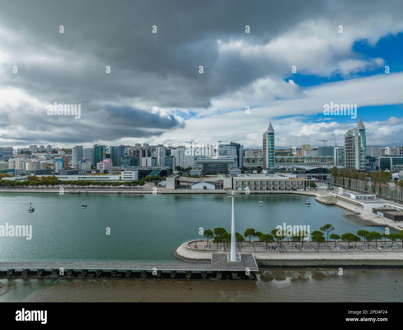 Lisbon Business Downtown with Skyscrapers in Background. Portugal Stock ...