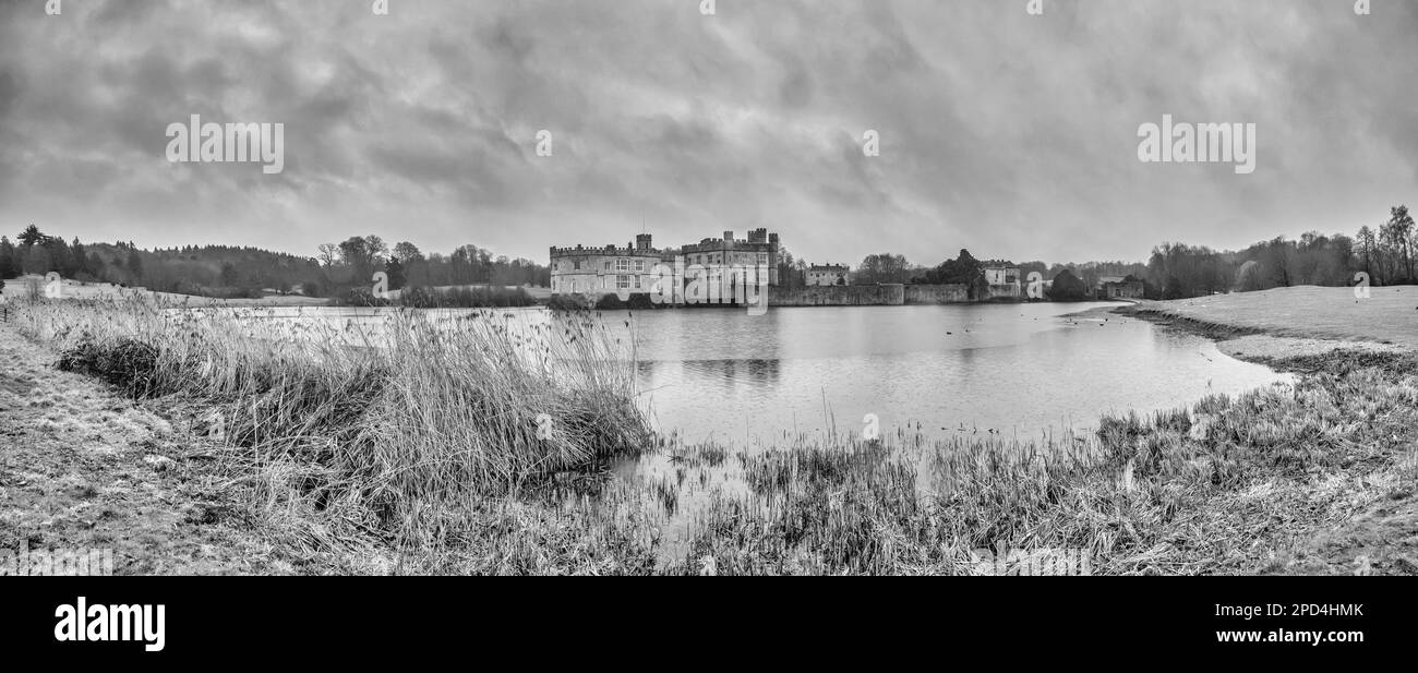 This monochrome black & white image is of the 11th, 12th century Norman ...