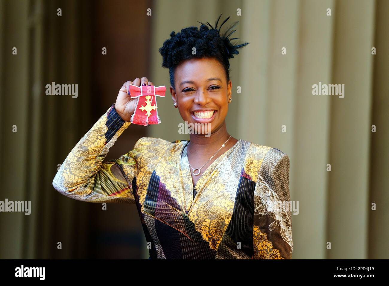 Musician YolanDa Brown, who was awarded an OBE, by King Charles III ...