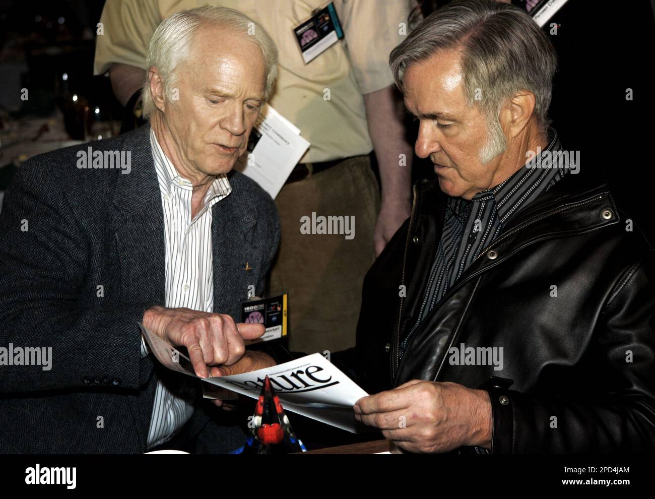 Commercial space travel pioneer Burt Rutan, right, developer of ...