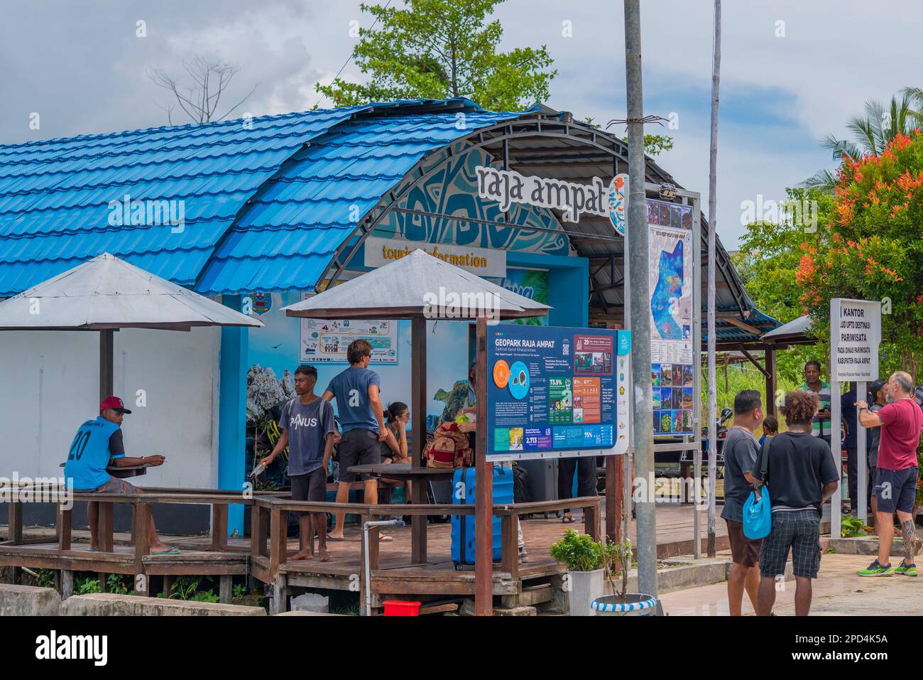 Waisai, Indonesia - February 02, 2023: Passangers at Waisai tourist ...