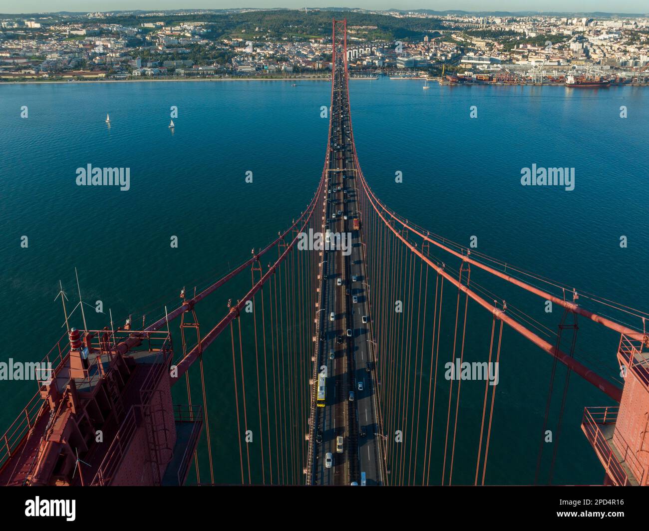 The 25 April bridge (Ponte 25 de Abril) located in Lisbon, Portugal ...