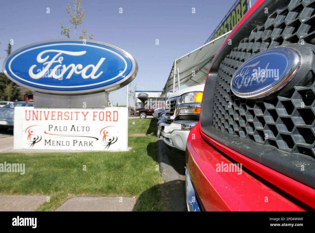 A Ford truck is shown for sale at a Ford dealership in Menlo Park ...