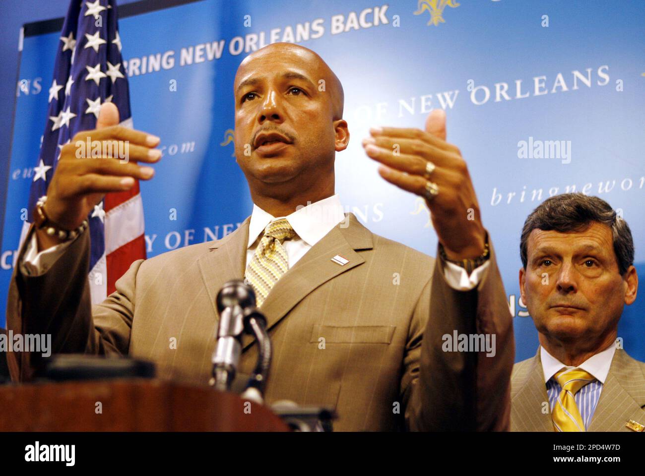 New Orleans Mayor Ray Nagin gestures as he announces the city's new ...