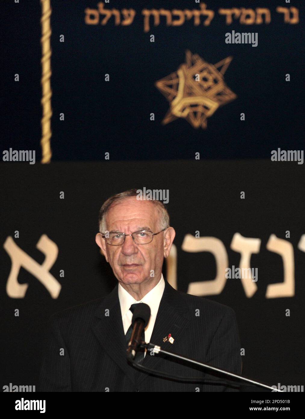 Israeli Ambassador to Hungary, David Admon prepares to speak during the ...